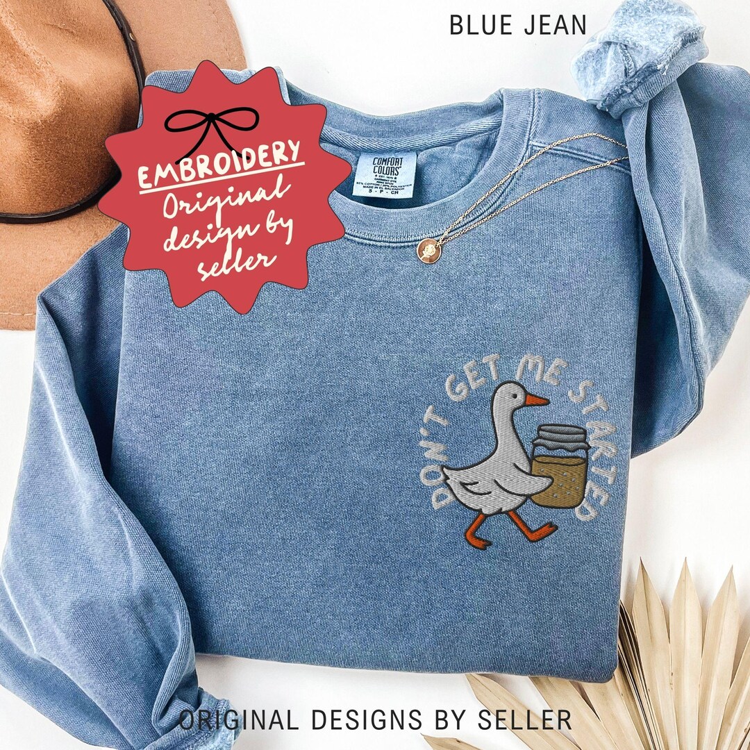 Embroidered Funny Goose Bread Lover Comfort Colors Sweatshirt - Etsy