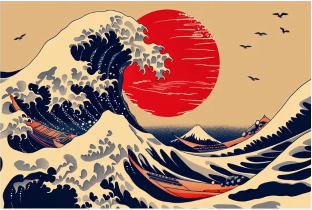 The Great Wave off Kanagawa Wall Art | Iconic Japanese | Asia Japandi ...