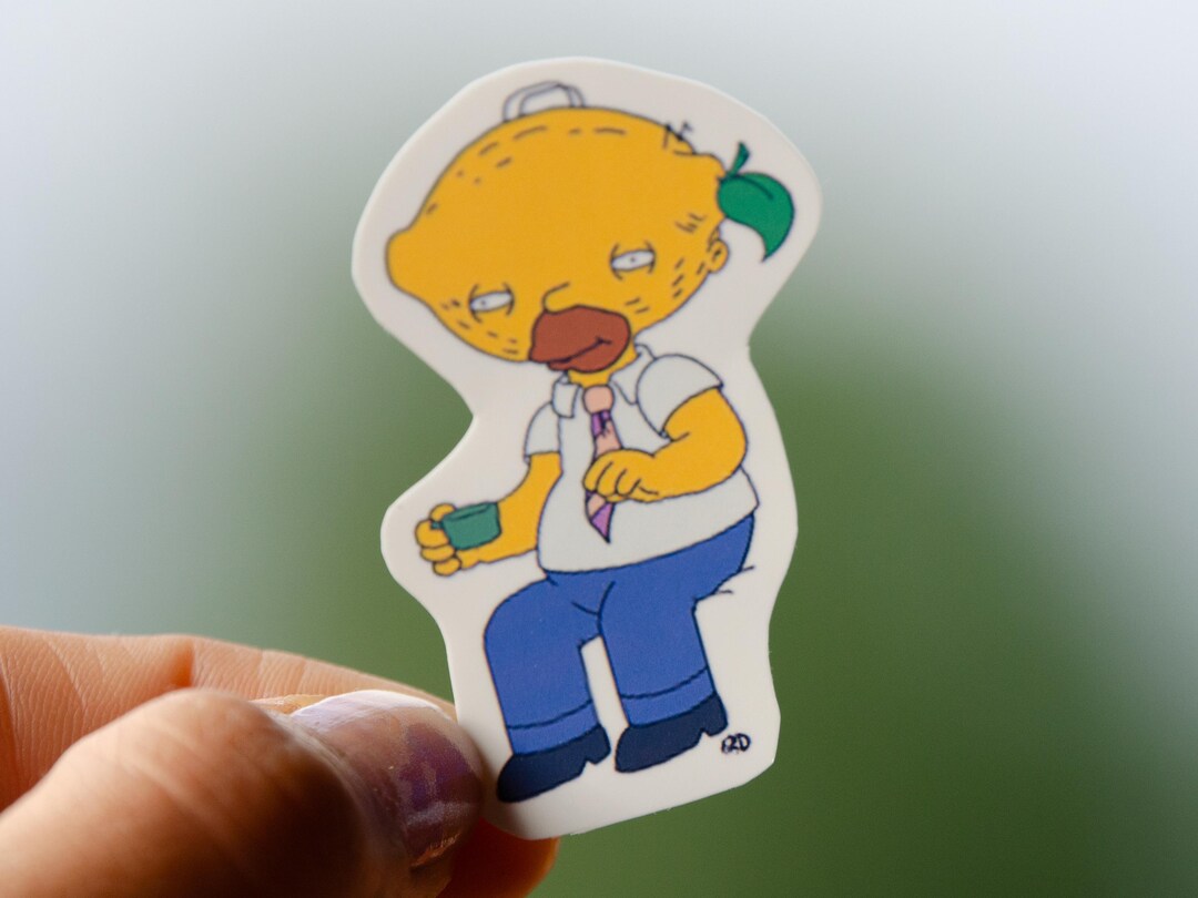 Lemonhead Homer Sitting - the Simpsons Fanart Vinyl Sticker - Etsy