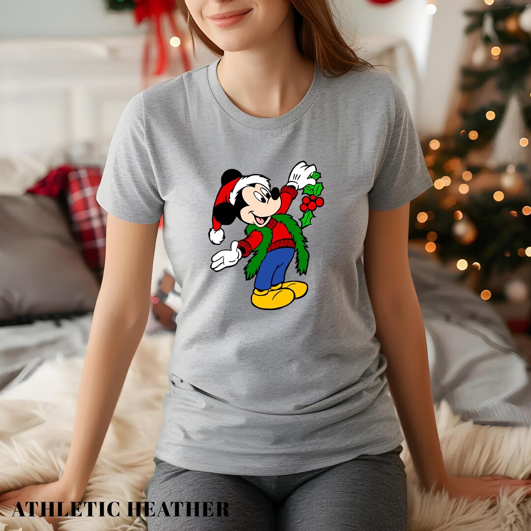 Disney Santa Mickey Mouse Christmas Shirt, Disney Christmas Shirt ...