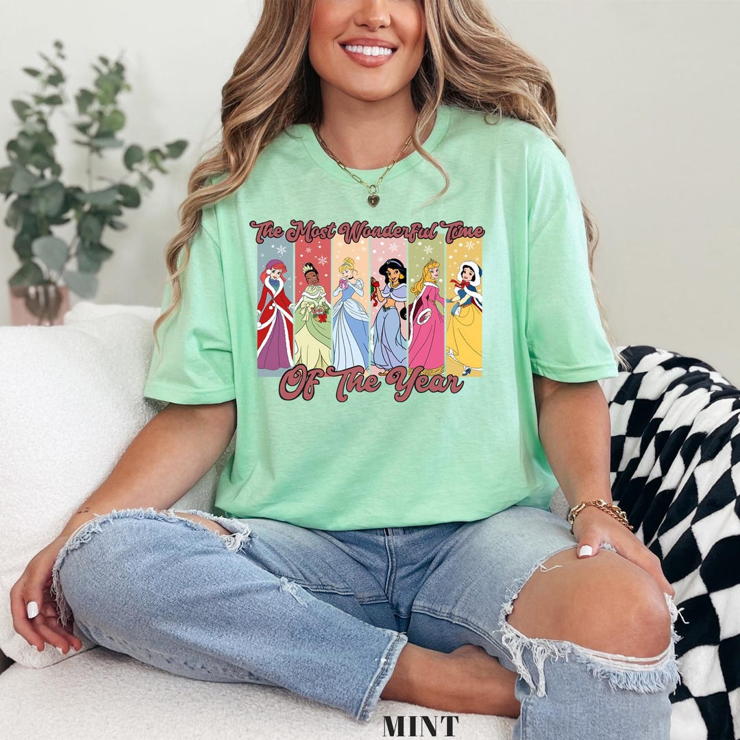 Disney Princesses Shirt, Disney Princess Christmas, Princesses Shirt, Disney Christmas ...