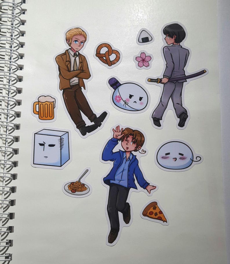 Hetalia Axis Trio Stickersheet - Etsy