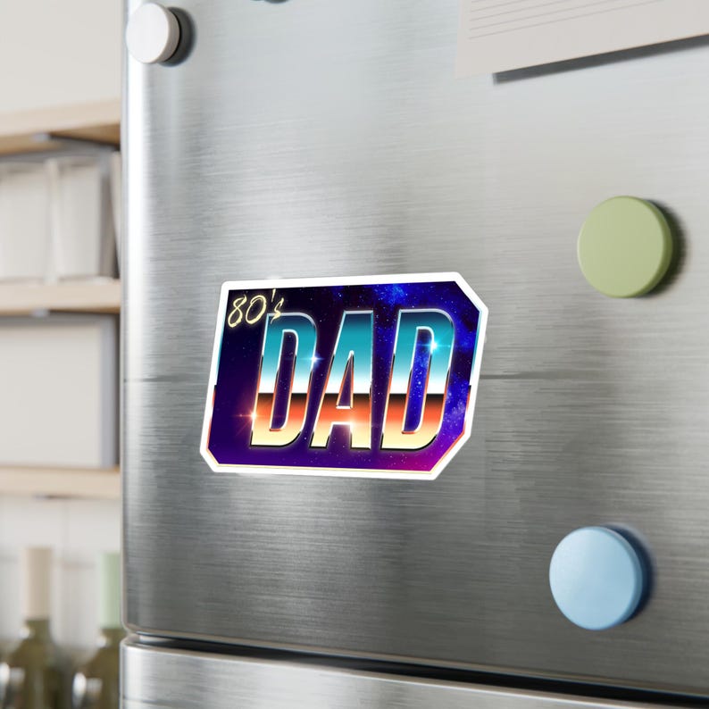 Retro Vinyl Sticker, 80's DAD Decal, Vintage Vynil Sticker, 1980s Dad ...