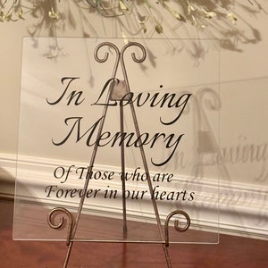 Acrylic Memorial Sign: Modern Script Wedding Tabletop Decor - Etsy