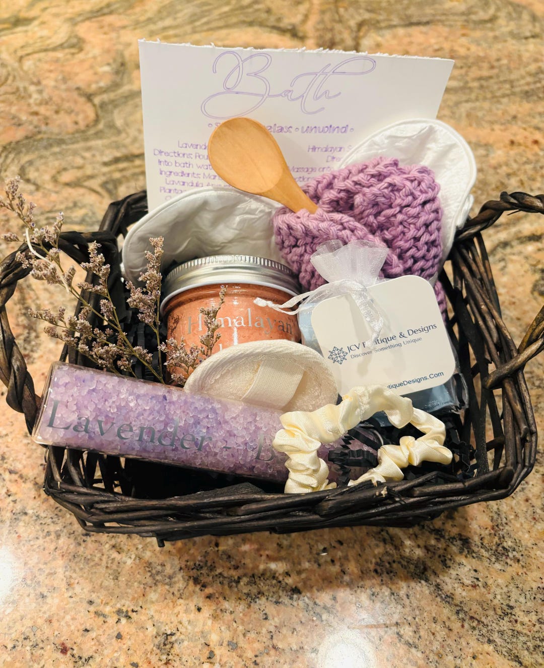 Bath Salt Gift Basket, Tea Spa Gift Set, Spa Gift Basket, Mental Health ...