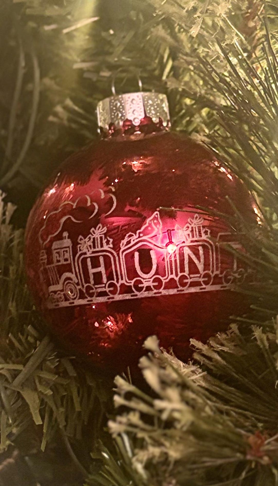 Laser Engraved Glass Train Christmas Ornaments Balls, Custom Laser ...