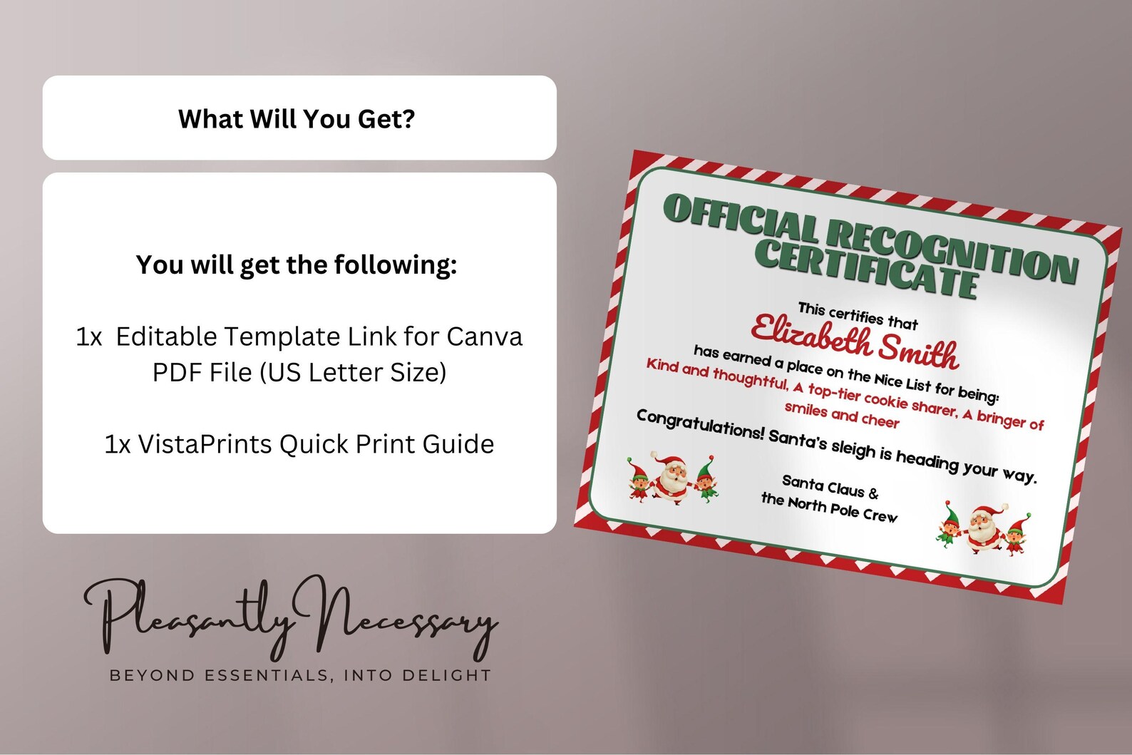 Printable Santa's Nice List Certificate, Official Recognition ...