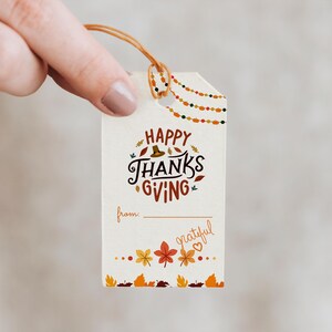 Printable Thanksgiving Gift Tag, Happy Thanksgiving, 2 X 3.5, Instant ...