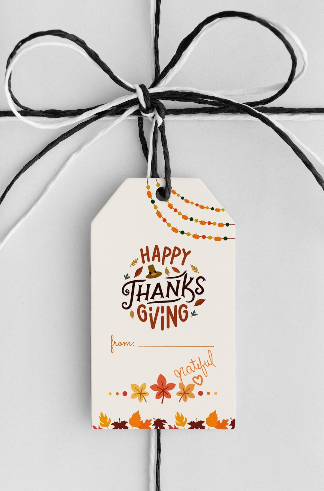 Printable Thanksgiving Gift Tag, Happy Thanksgiving, 2" X 3.5", Instant ...