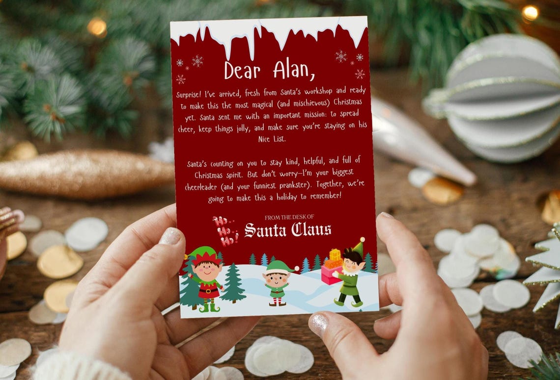 Printable Elf Arrival Letter, Personalized Elf Letter, Christmas Elf ...