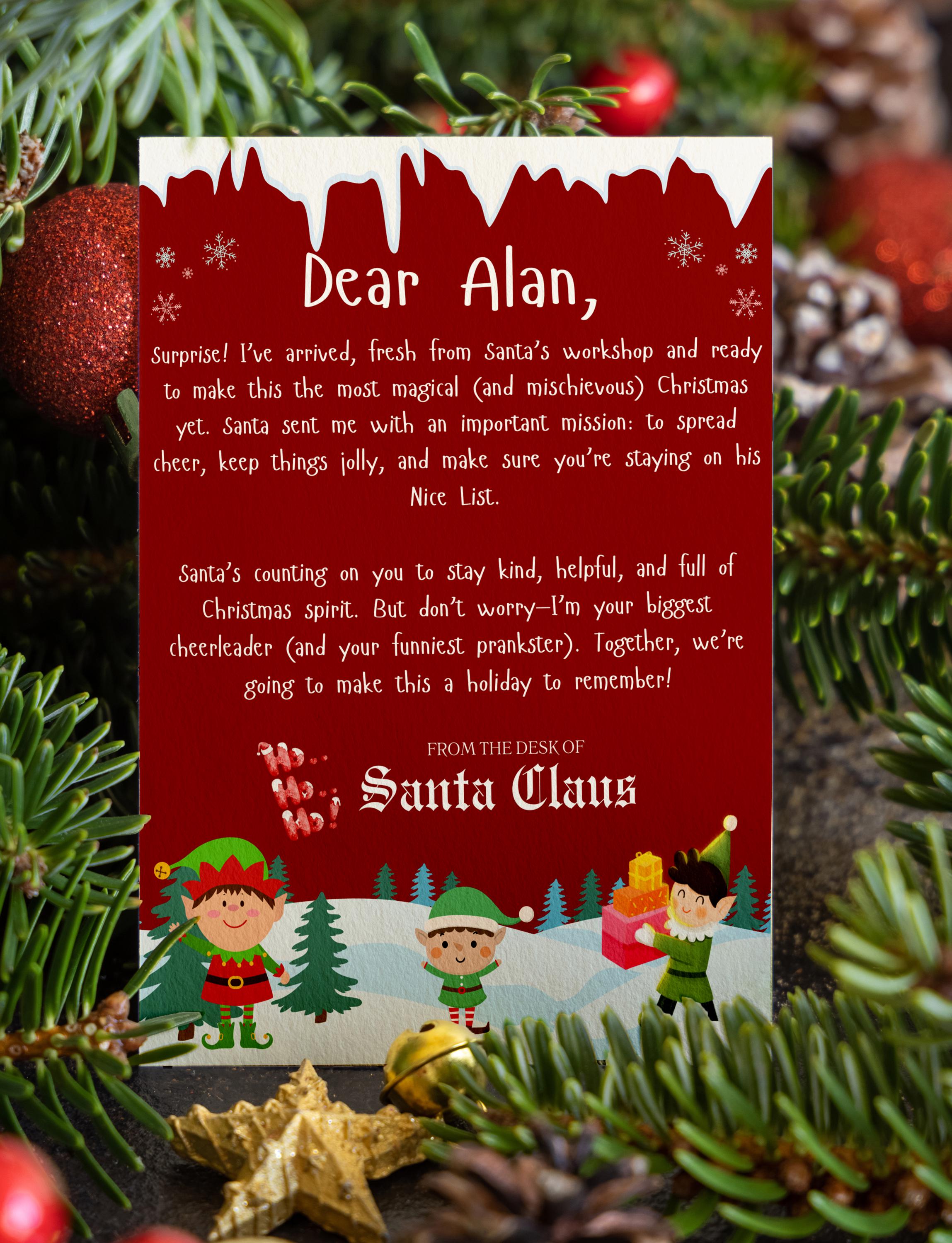 Printable Elf Arrival Letter, Personalized Elf Letter, Christmas Elf ...