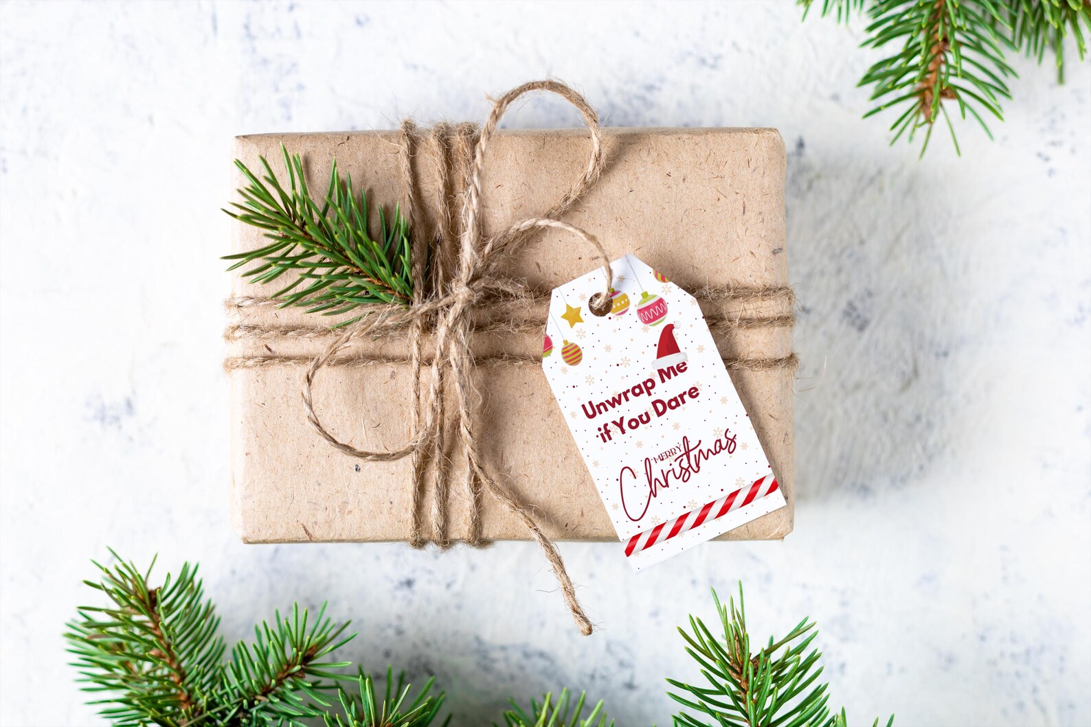 Printable Christmas Gift Tag, Christmas Hang Tag, Unwrap Me If You Dare ...