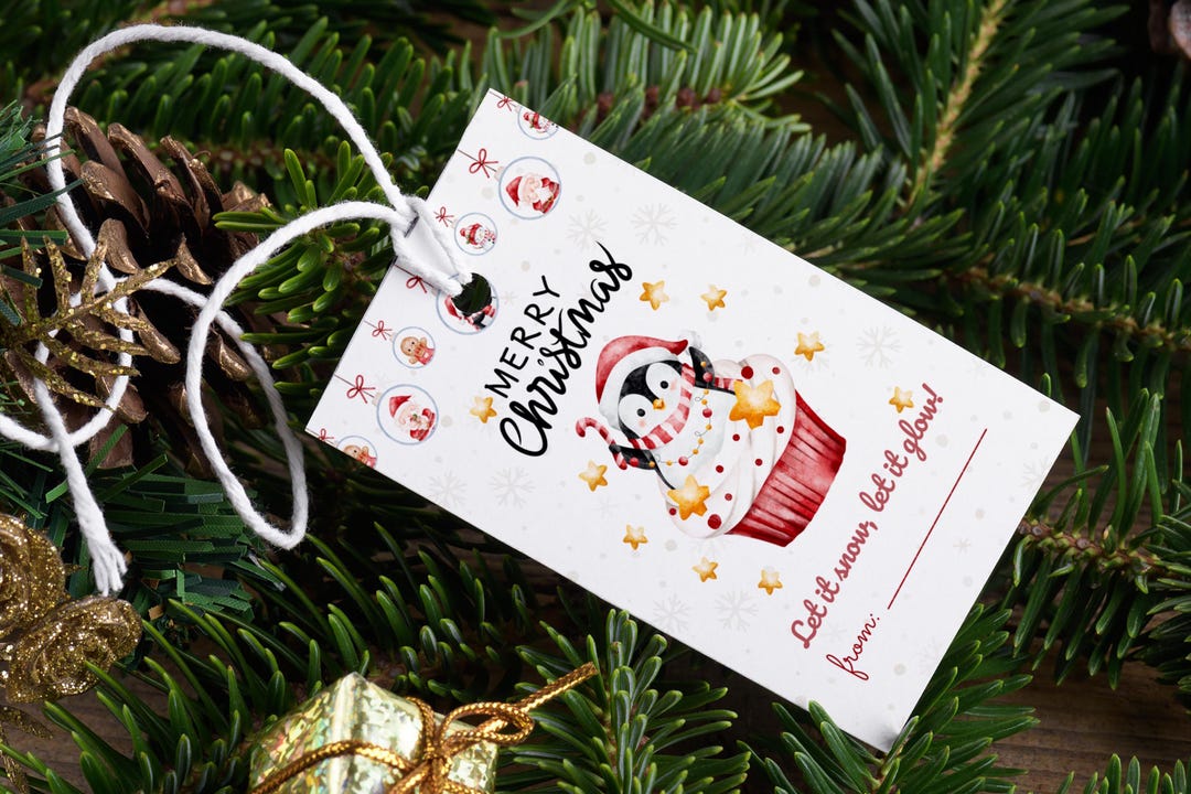 Printable Christmas Gift Tag, Cute Christmas Hang Tag, Cute Christmas ...