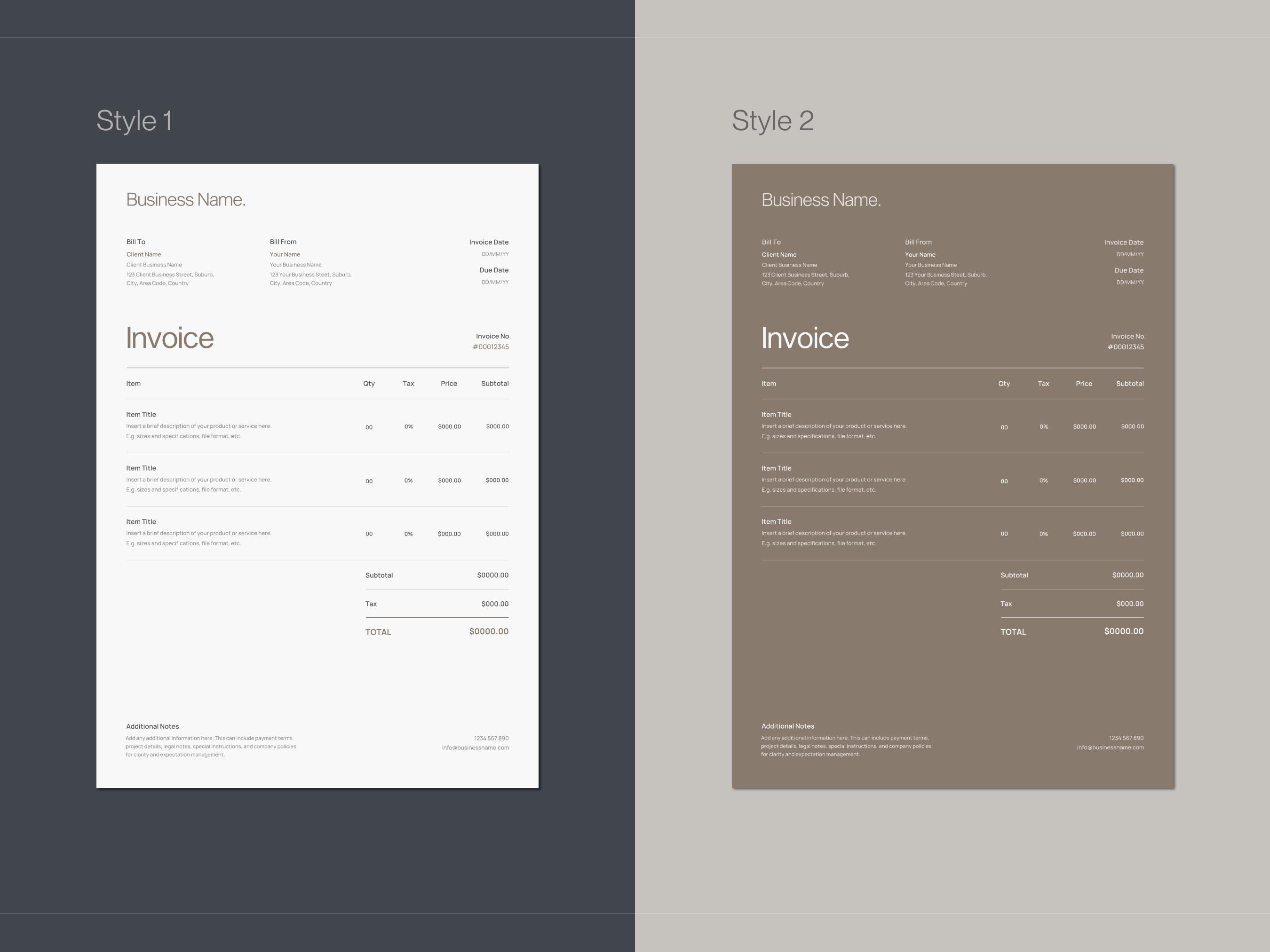 Invoice Canva Template, Minimalist Business Invoice, Small Business ...