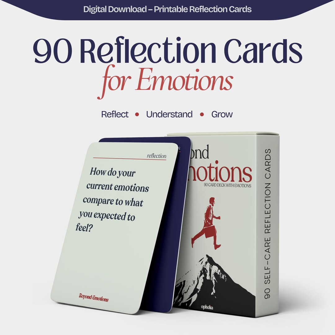 90 Reflection Cards Deck for Emotions | Feelings Reflection | Self-care ...