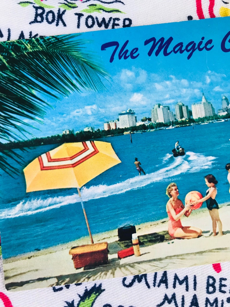 Vintage Miami Beach Postcard 1950s Magic City Woody Station - Etsy