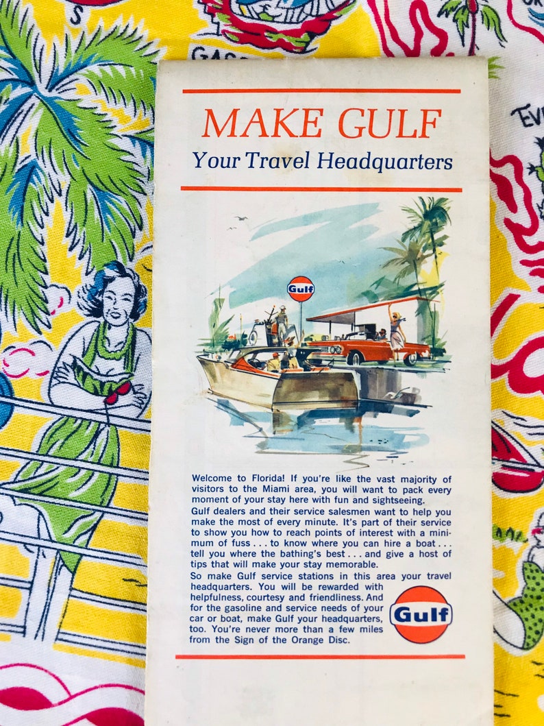Vintage Miami and Miami Beach Road Map Florida Gulf 1960s - Etsy