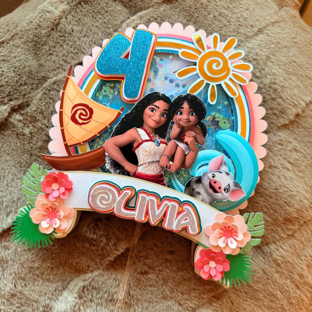 Moana Cake Topper | Custom Design With Shaker, Cake Shaker Topper - Etsy