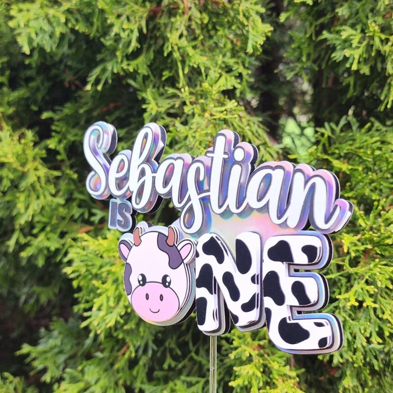 Cow Birthday Cake Topper - Etsy
