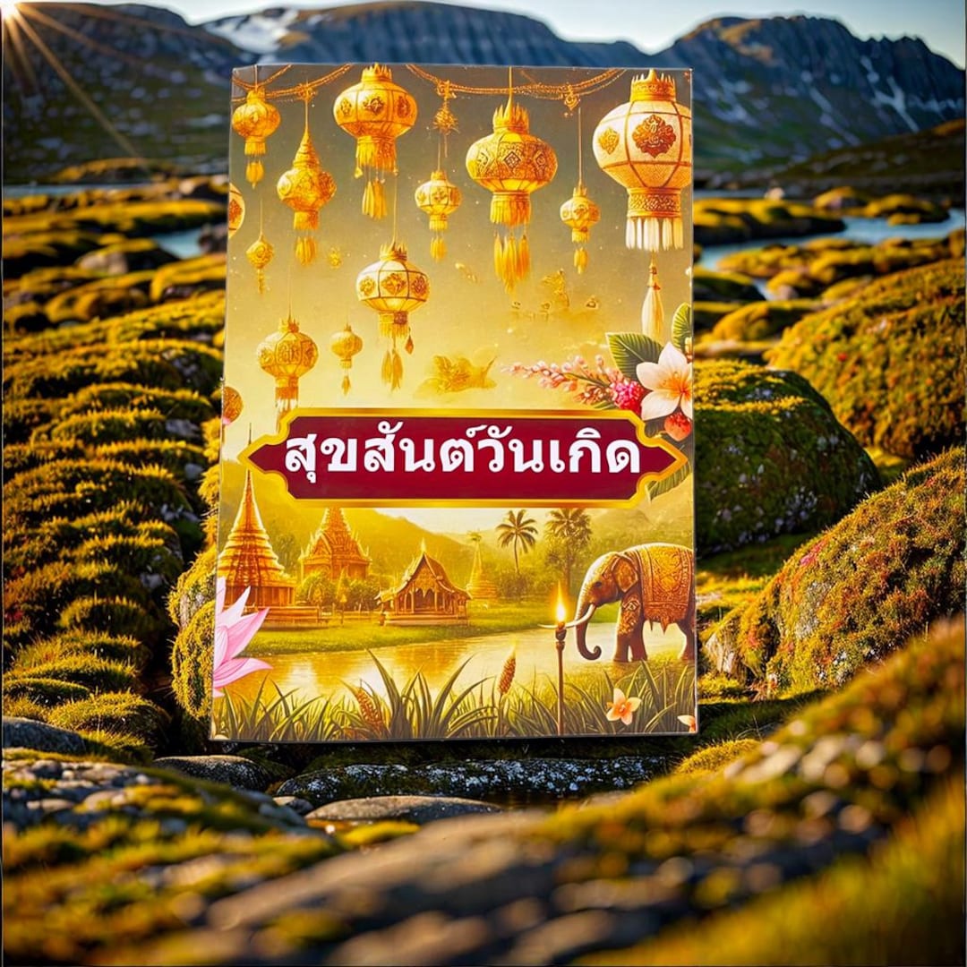Happy Birthday in Thai Greeting Card - Etsy