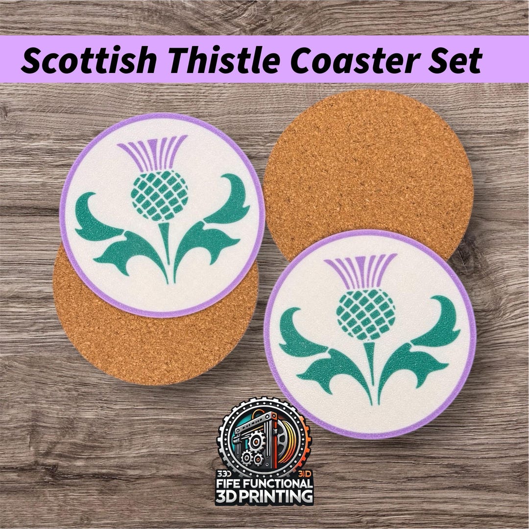 Highland Cow Coaster Set – 4 Scottish Coasters With Cork Backing - Etsy