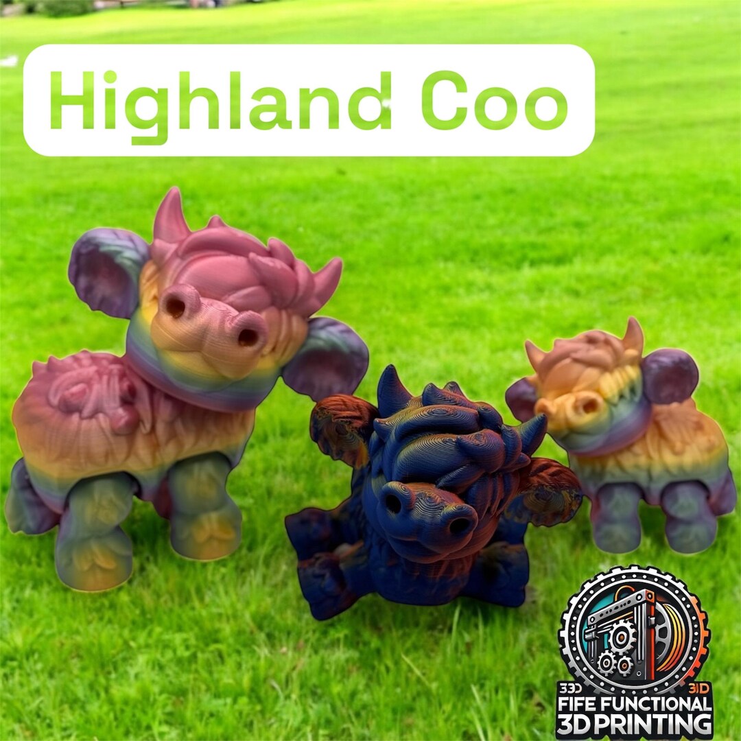 Articulated Highland Cow Fidget Toy: 3D Printed Scottish Coo - Etsy