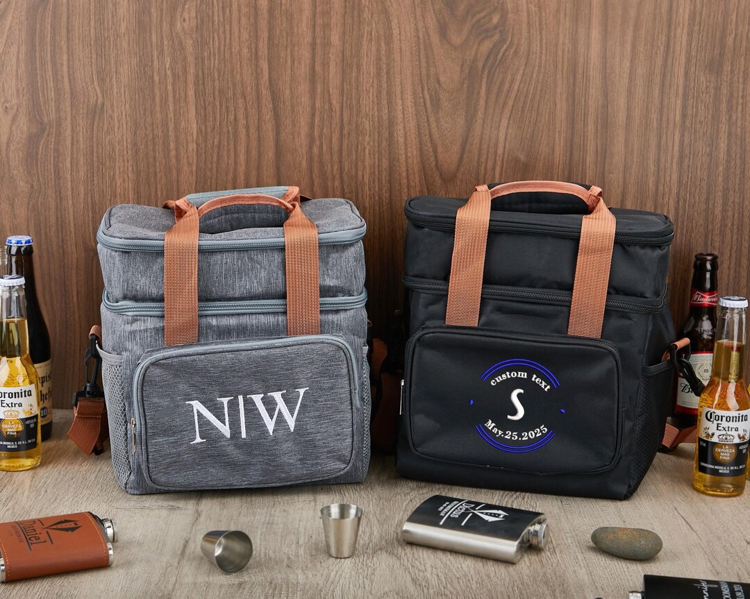 Set of 4, 5, 6, 7 Groomsmen Cooler Set, Personalized Cooler Bag ...