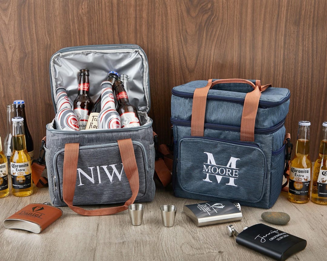 Personalized Embroidery Cooler Bag, Gift Large Beer Cooler, Groomsmen ...