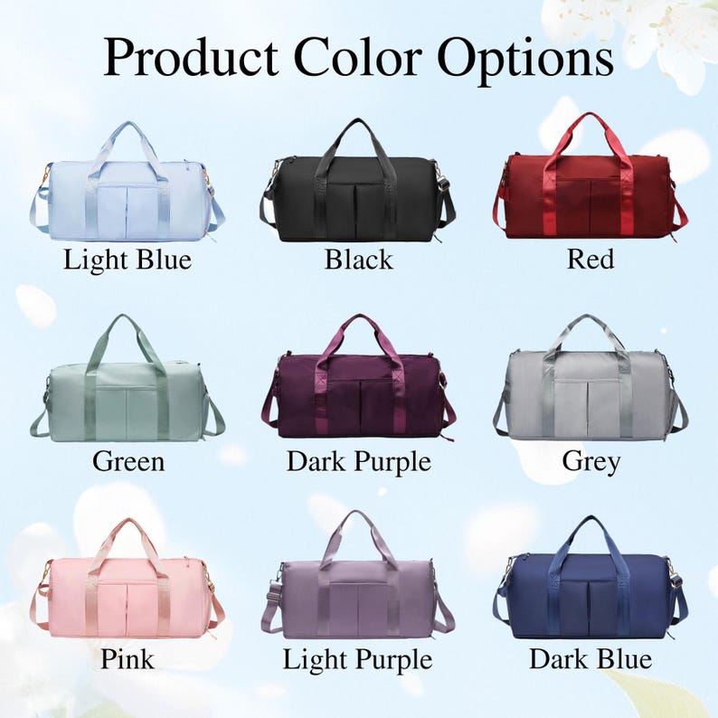 Personalised Duffle Bag, Custom Embroidered Gym Bag Luggage, Overnight ...