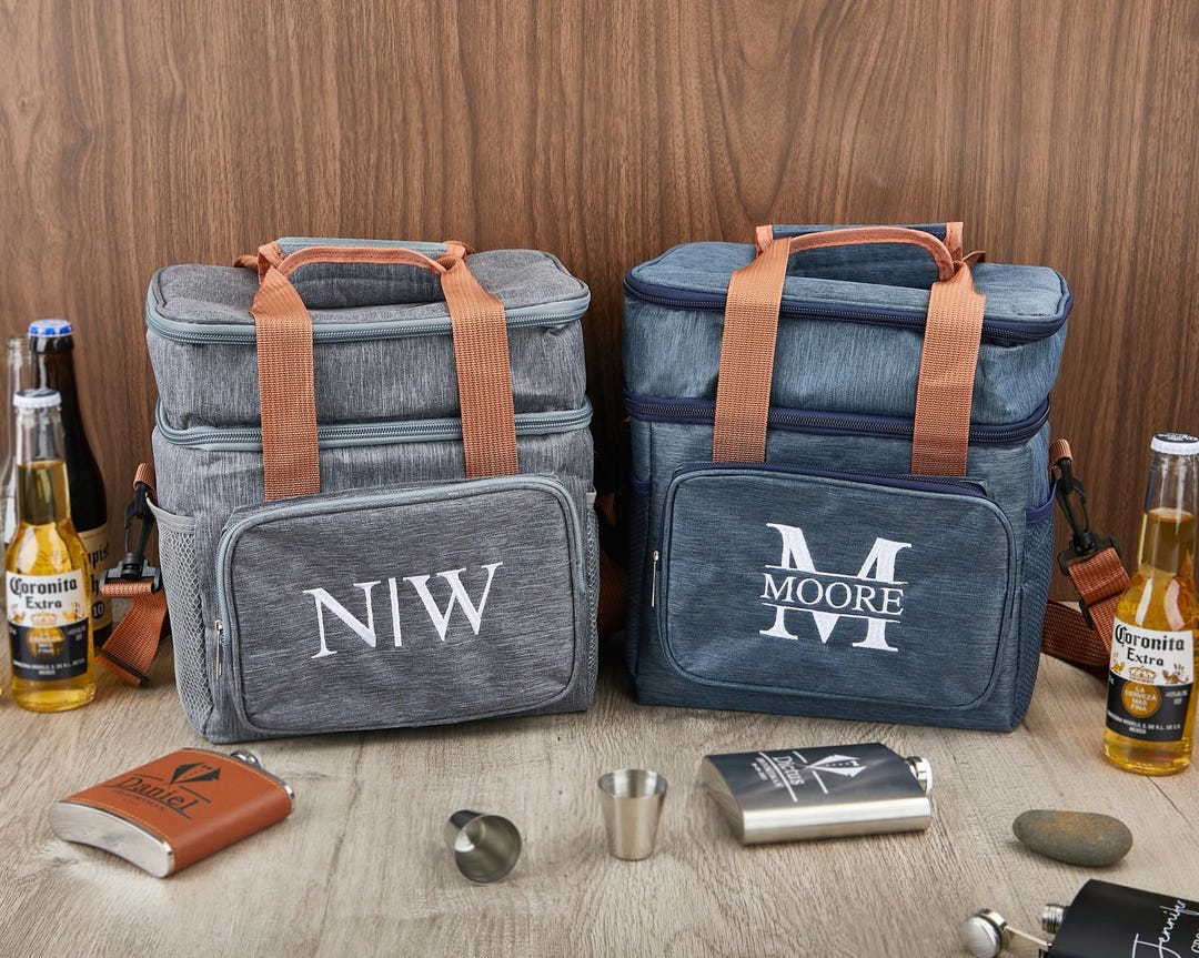 Personalized Embroidery Cooler Bag, BULK SALE Groomsmen Gift Beer ...