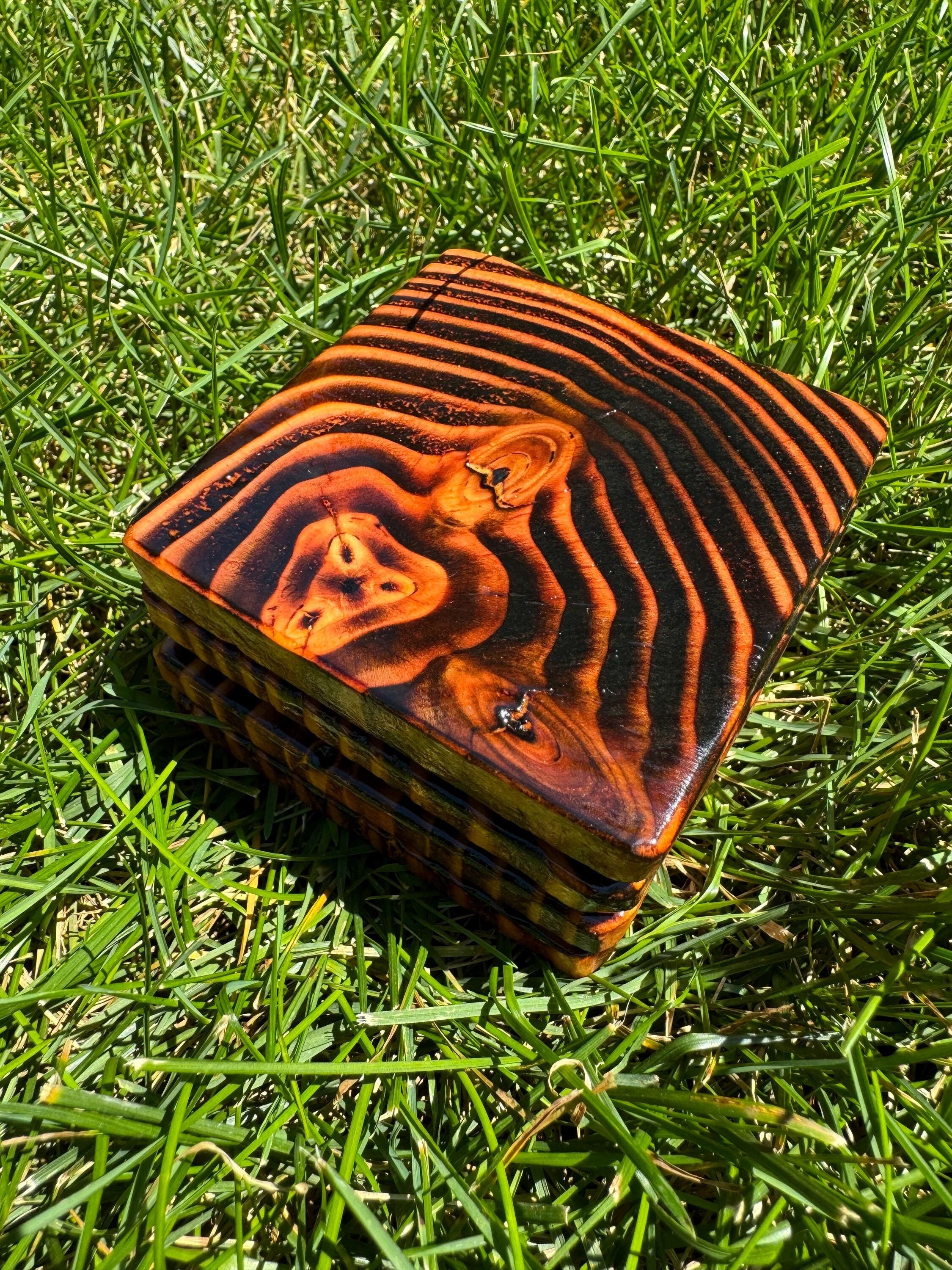 Handmade Wooden Coasters Set 4-pack Rustic, Customizable, Water ...