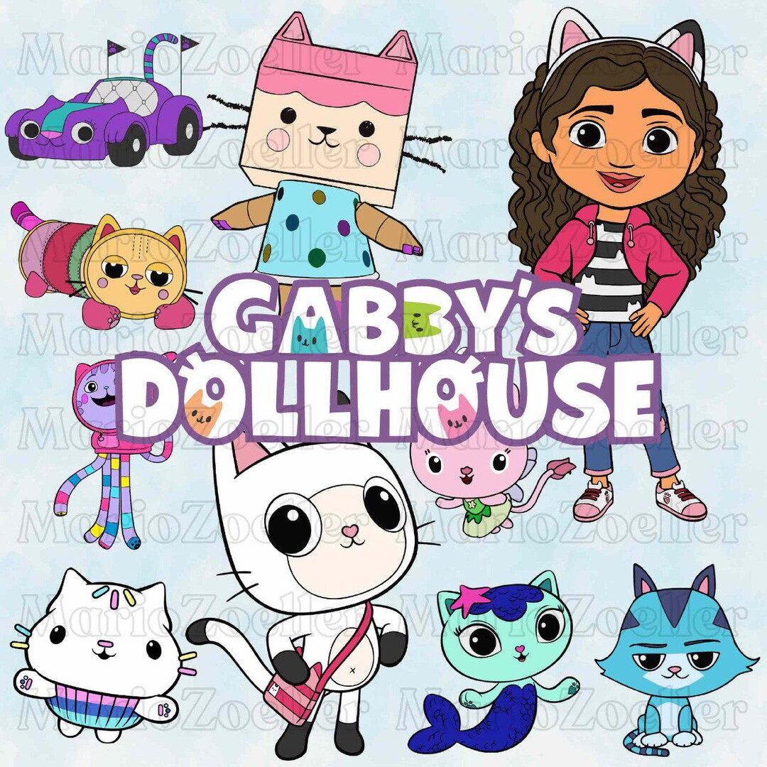 Bundle Gabby Dollhouse PNG, Gabby Clipart Art, Gabbys House, Gabbys ...