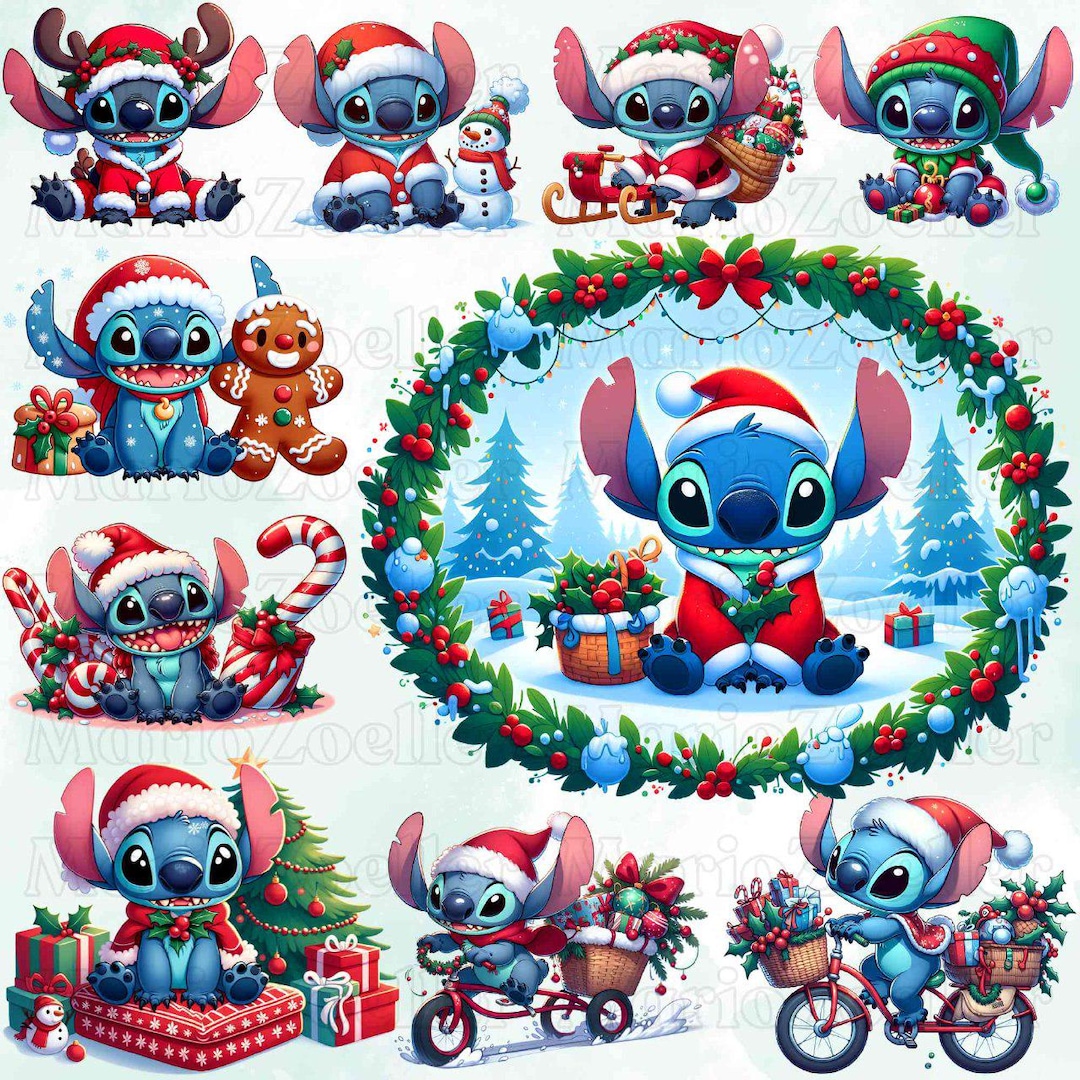 Stitch Cliparts Christmas Png Bundle, Christmas Stitch, Merry Christmas ...