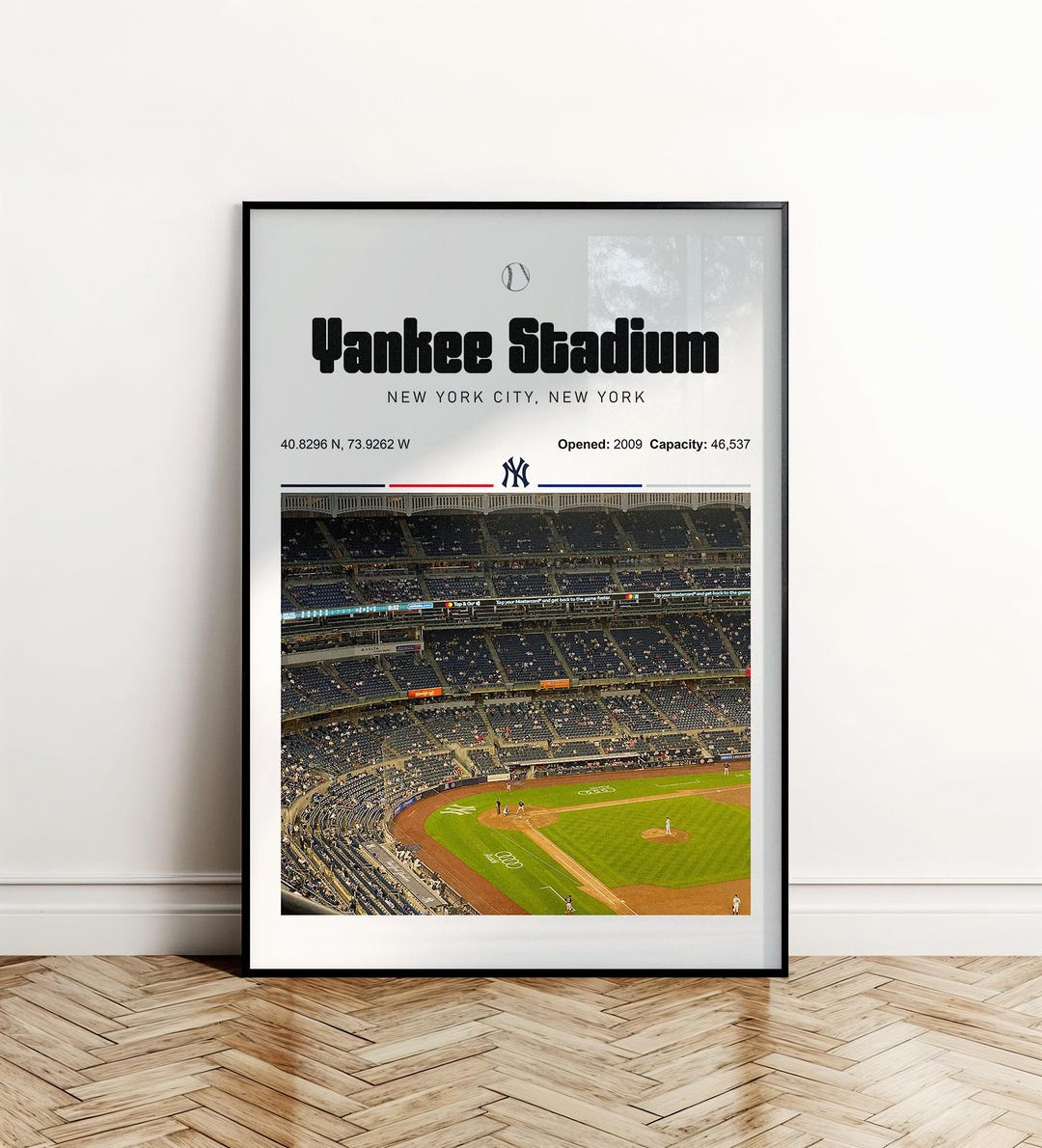 New York Yankees Stadium Poster, Yankee Stadium Print, MLB Baseball ...