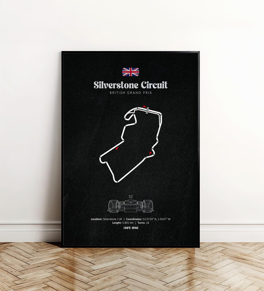 British Grand Prix Poster, Silverstone Circuit Wall Art, Formula 1 UK ...