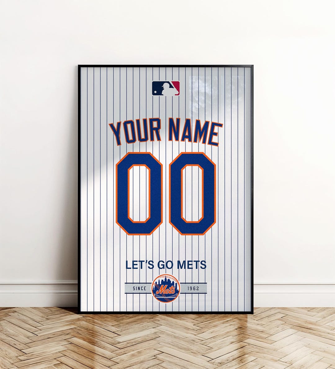 New York Mets Custom Jersey Poster, Baseball Wall Art, Personalized ...