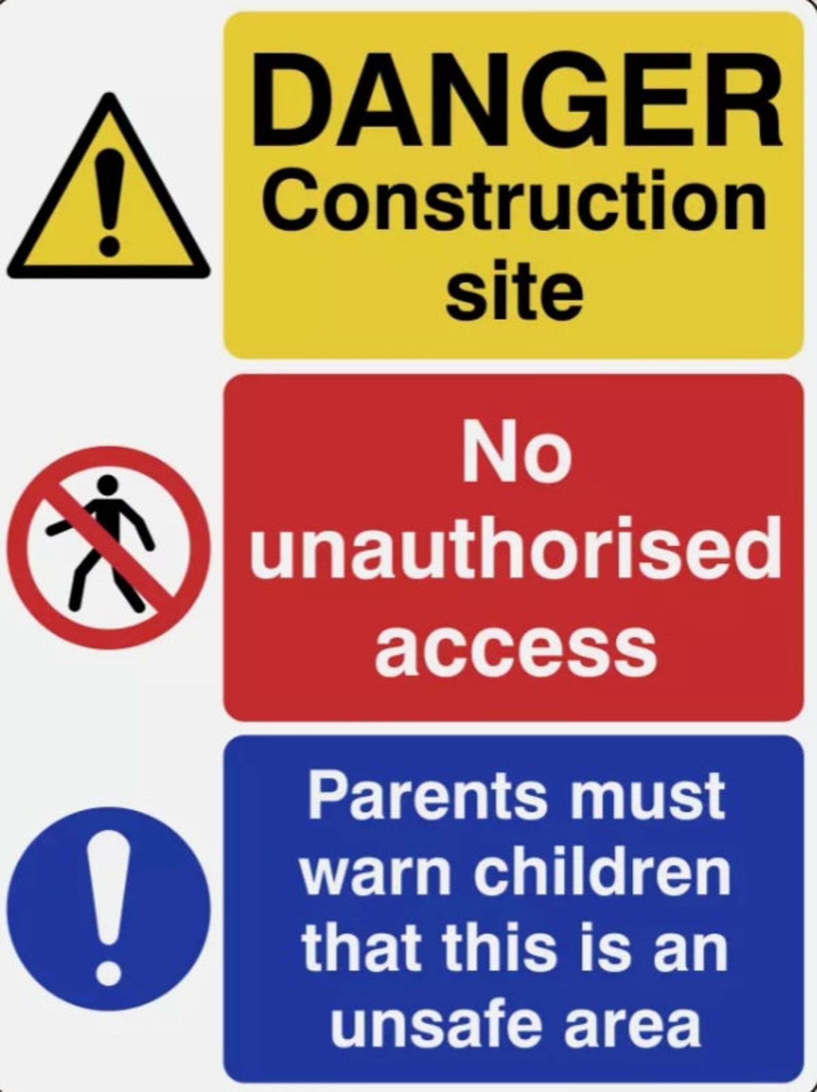 Construction Site Safety Signs No Unauthorised Access - Etsy