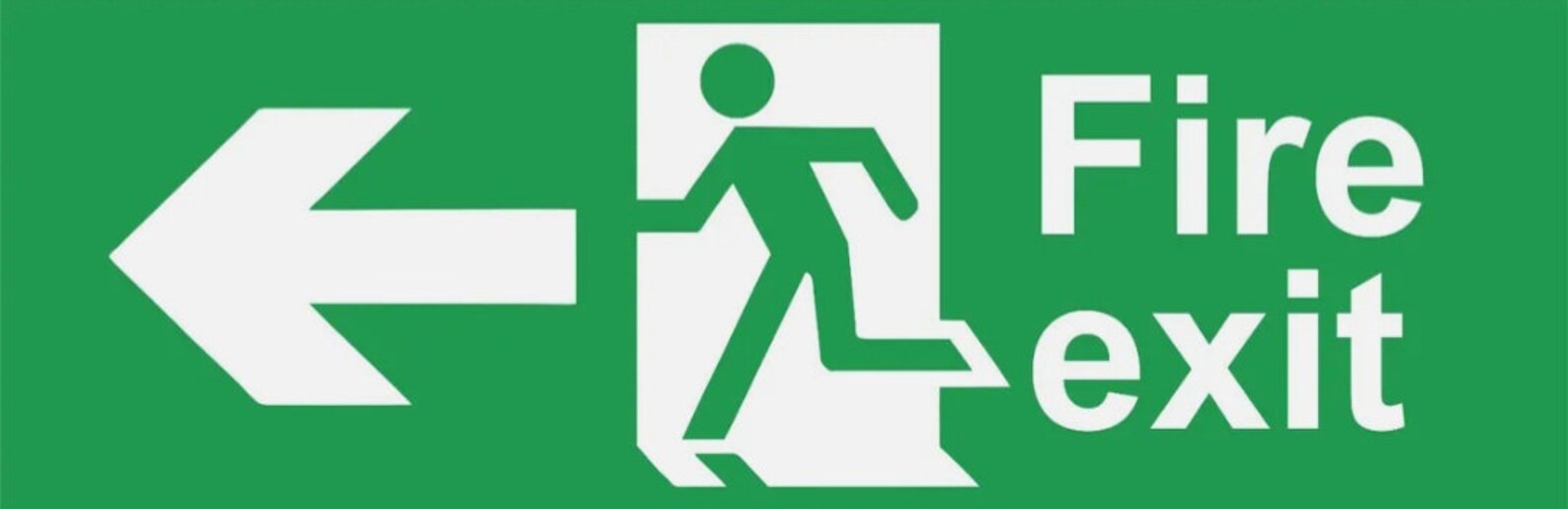 Fire Safety Sign Fire Exit Signs Running Man Left Arrows Waterproof ...