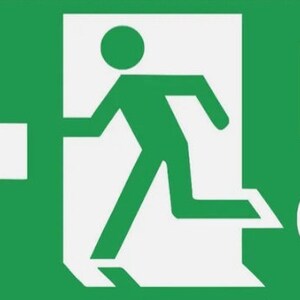 Fire Safety Sign Fire Exit Signs Running Man Left Arrows Waterproof ...
