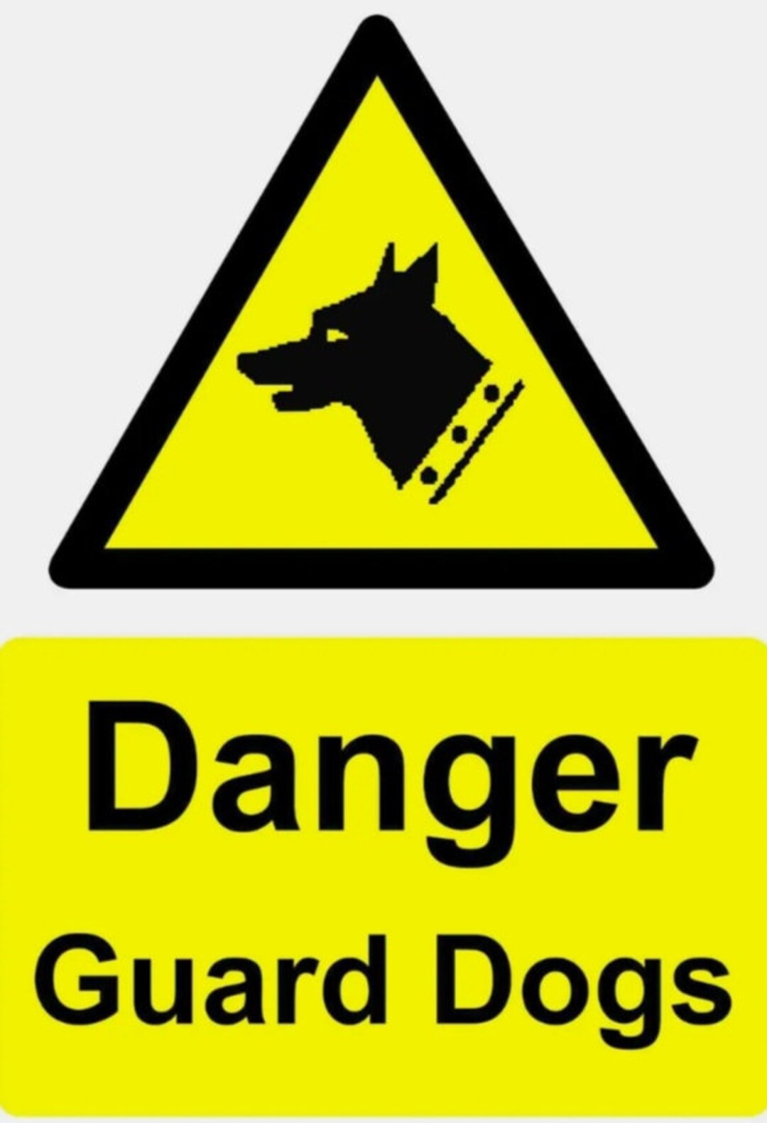 Gaurd Dog Caution Warning Signs Waterproof Adhesive Sticker 42cm X 59cm ...