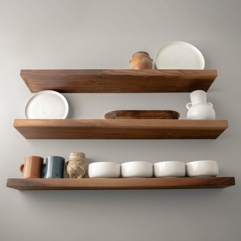 Solid American Walnut Shelf - Floating Shelf - Cantilevered Shelf ...