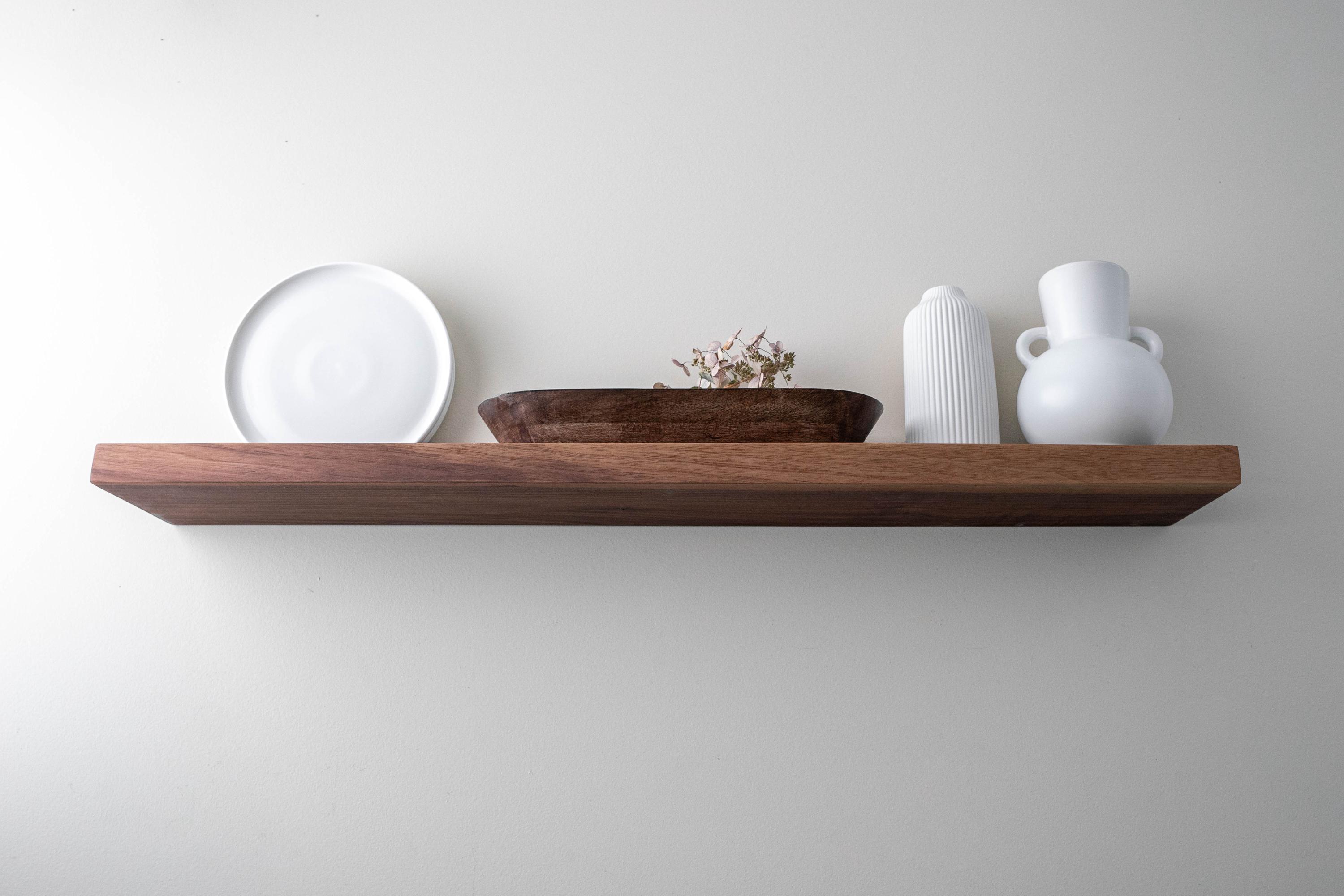 Solid American Walnut Shelf - Floating Shelf - Cantilevered Shelf ...