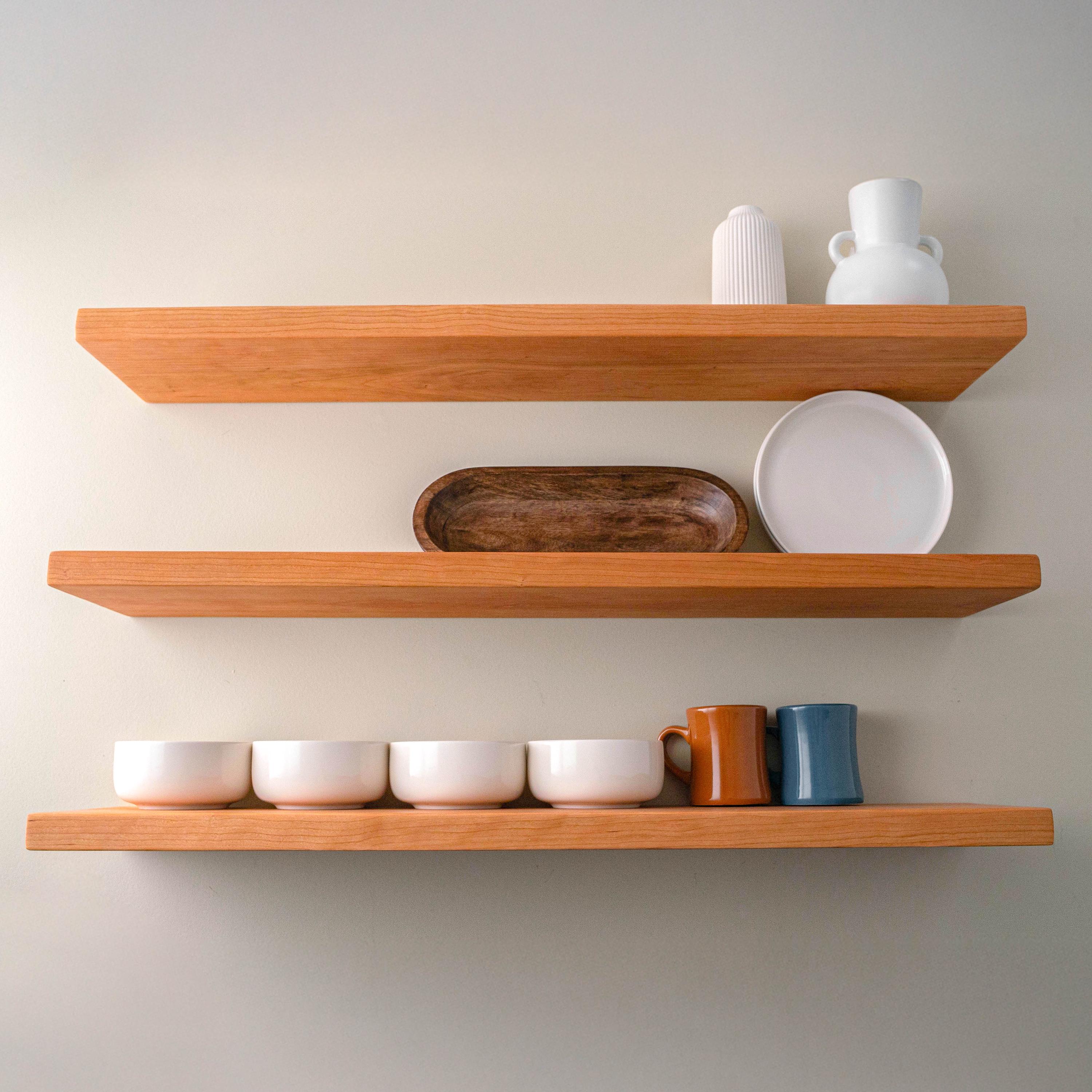 Solid Cherry Shelf - Floating Shelf - Cantilevered Shelf - Modern Shelf ...