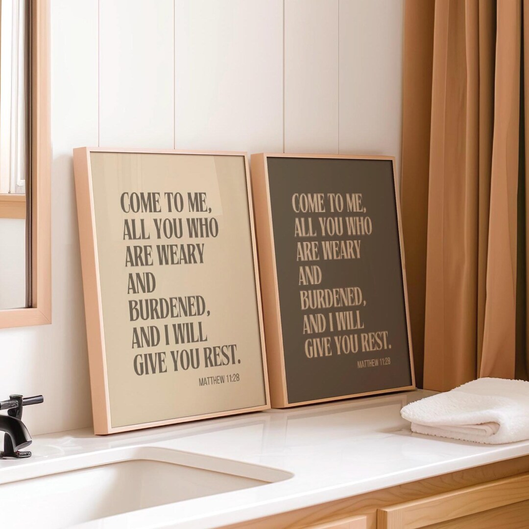 Bible Verse Wall Art Set, Scripture Poster, Church Sunday School Art ...