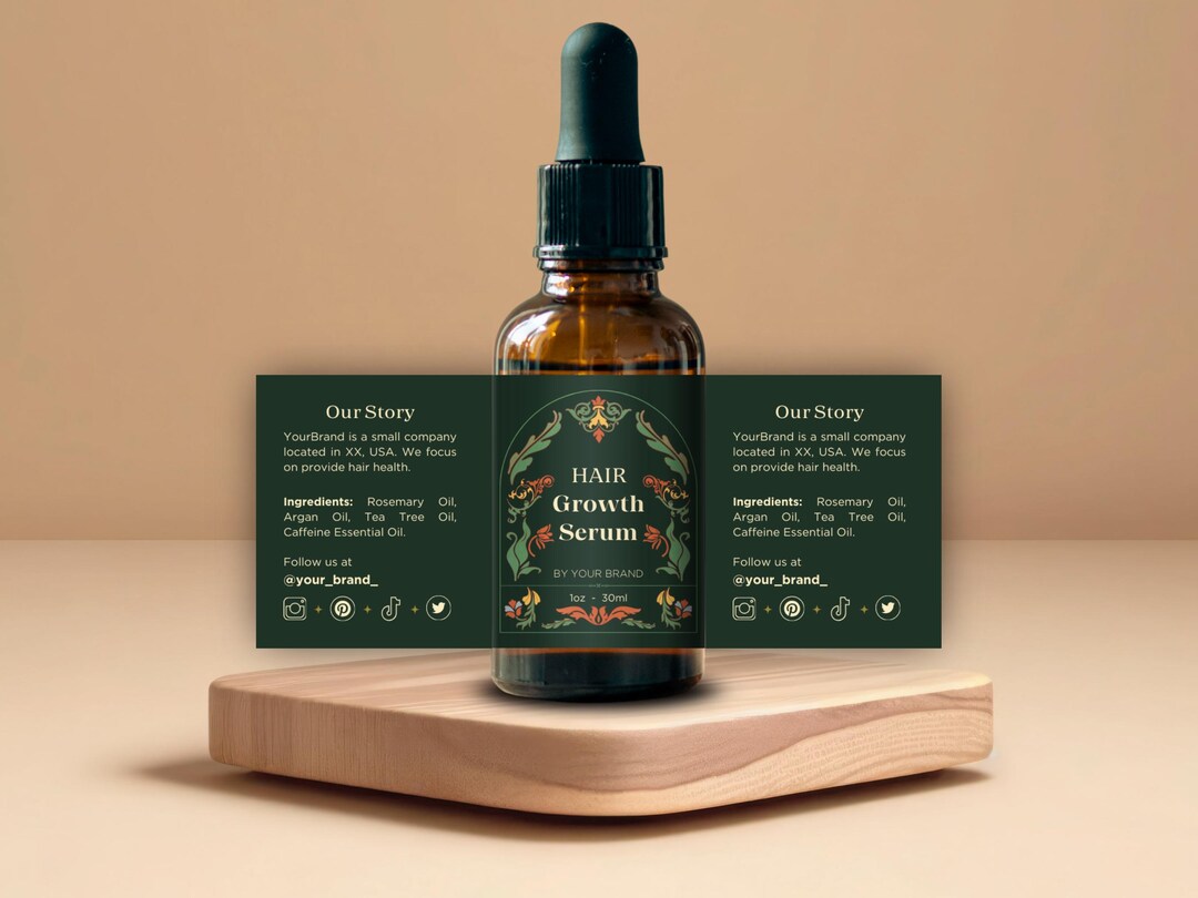 Vintage Hair Oil Label Canva Template, Haircare Oil Template, Essential ...