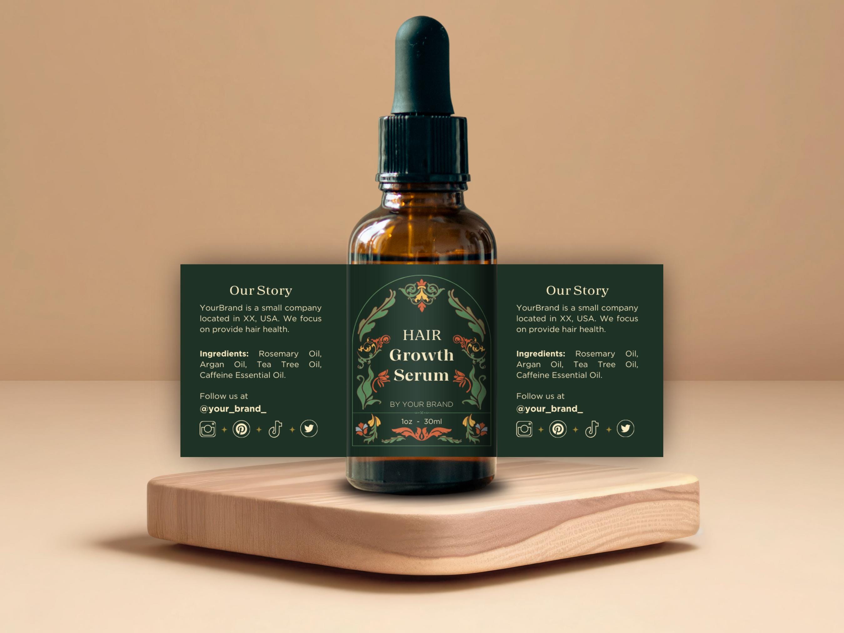 Vintage Hair Oil Label Canva Template, Haircare Oil Template, Essential ...