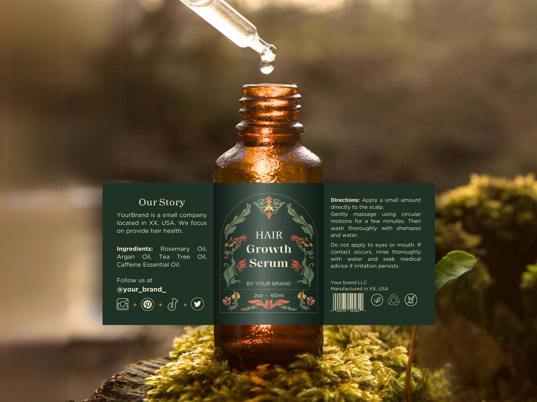 Vintage Hair Oil Label Canva Template, Haircare Oil Template, Essential ...