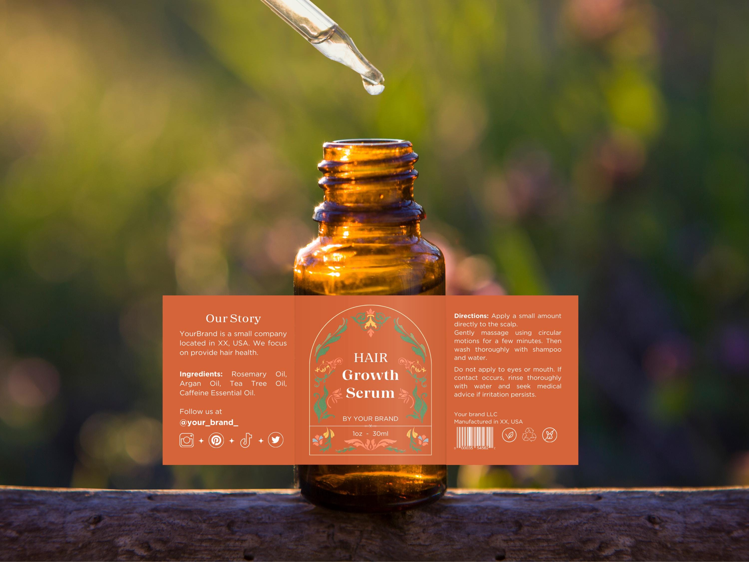 Vintage Hair Oil Label Canva Template, Haircare Oil Template, Essential ...