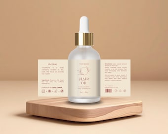Vintage Hair Oil Label Canva Template, Haircare Oil Template, Essential ...