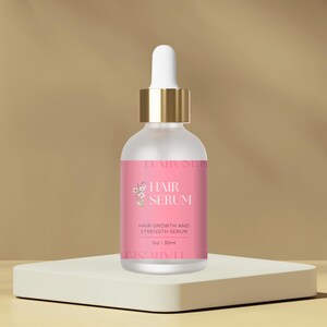 Pink Hair Oil Label Template: Canva Hair Serum Labels (digital Download ...